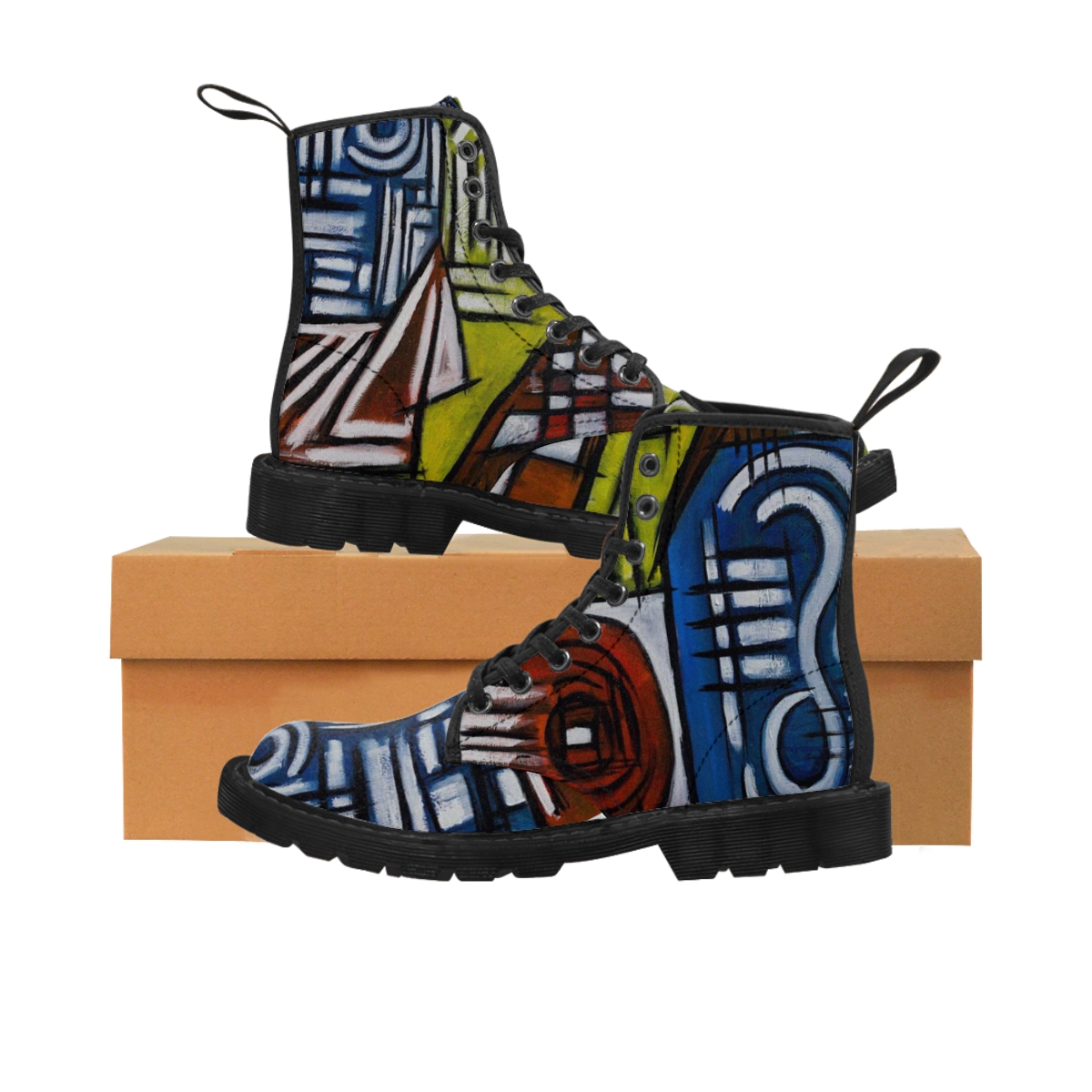 Funky Festival Boots, Women's Canvas Boots - Pigritudous Art